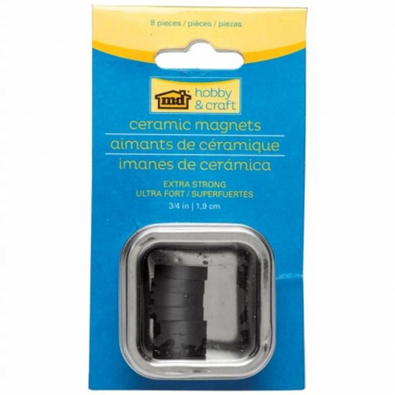M-D Hobby & Craft 57511 Ceramic Magnets 8/Metal Box-Black - Walmart.com