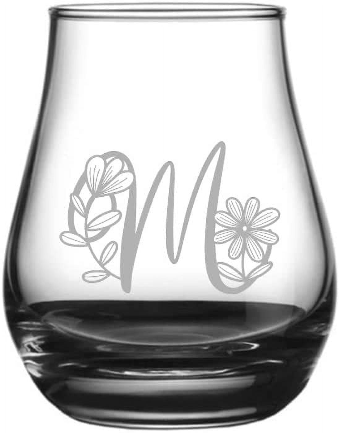 M Daishy Daisy Monogram Etched 4.1oz Spey Dram Whisky Glass - Walmart.com