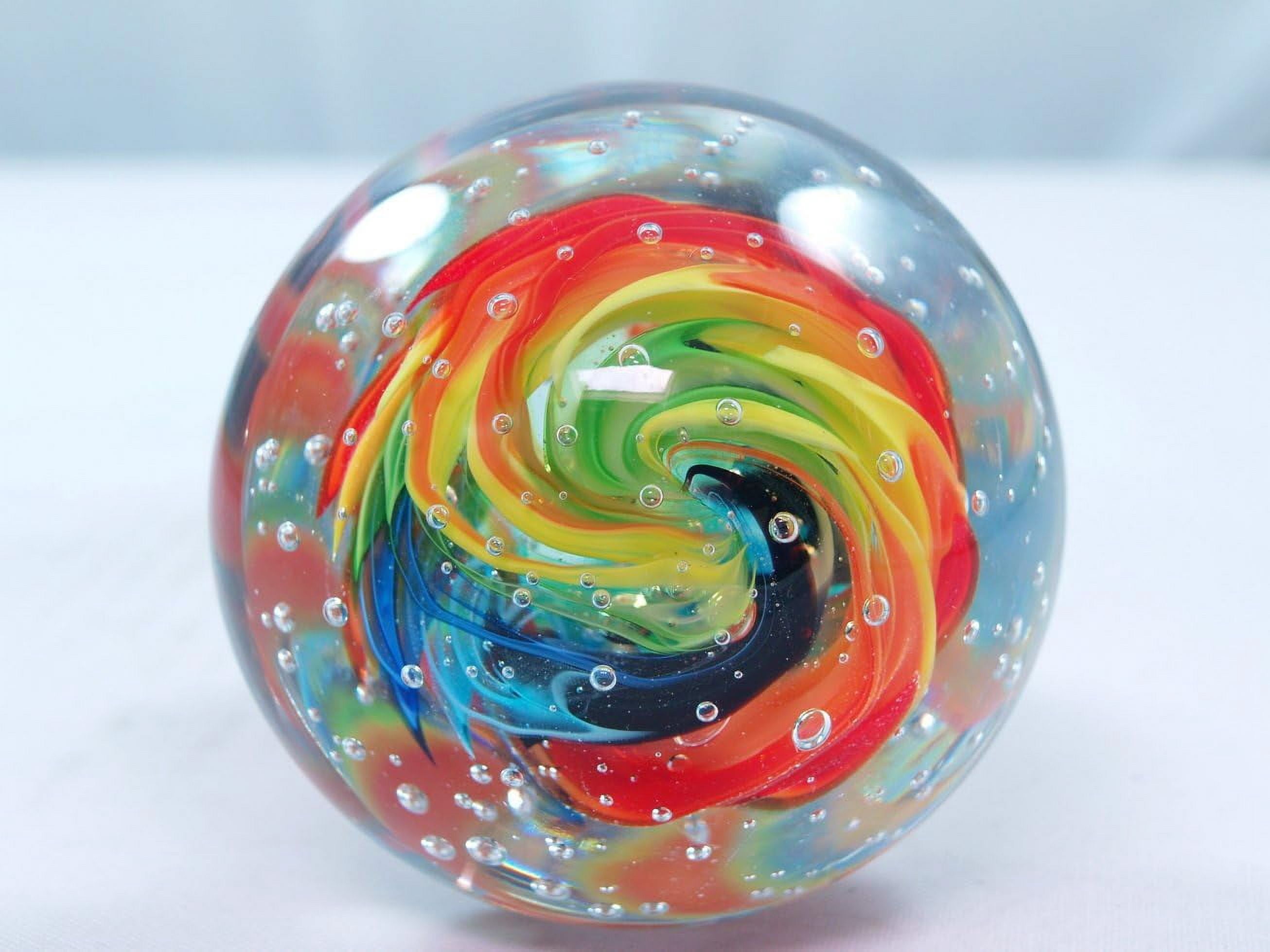 M Design Art Huge Rainbow Colorful Layer Mushroom Glass Paperweight ...