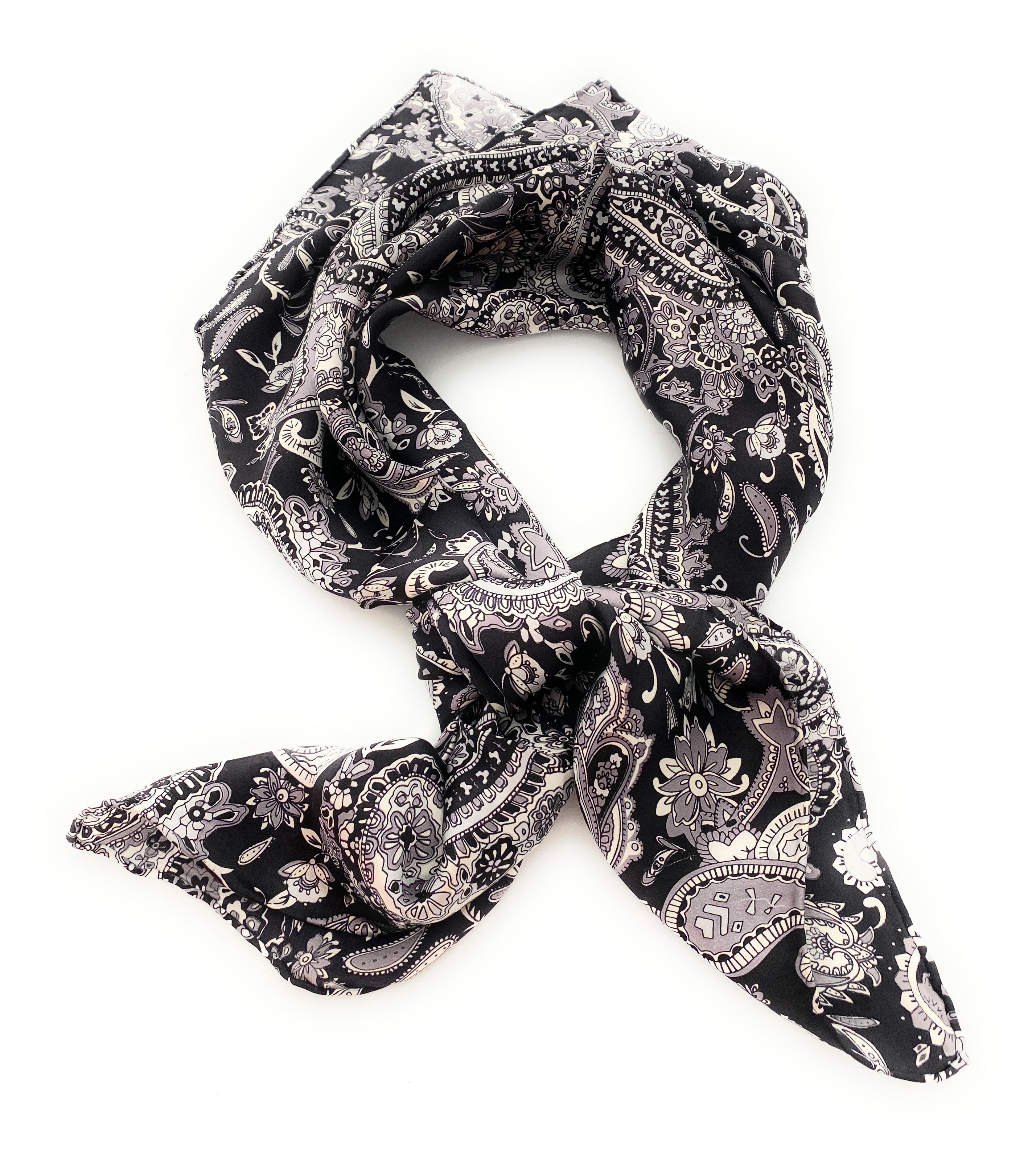 M&F Western Paisley 33" Silk Wild Rag - Black - Walmart.com