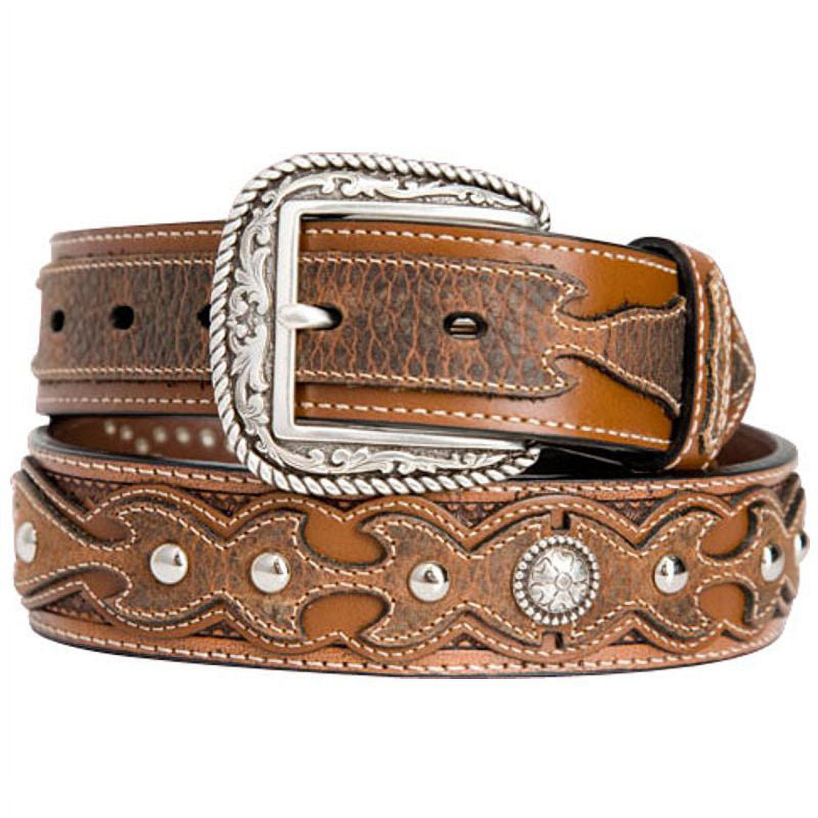 m+f western products mens tan/brown rowdy sidewinder belt - Walmart.com