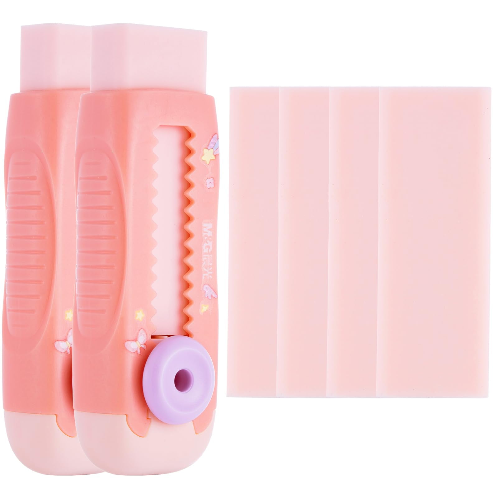 M&G 2+4 Pack Rubber Erasers Sliding Retractable Eraser, 2 Pack Cute ...