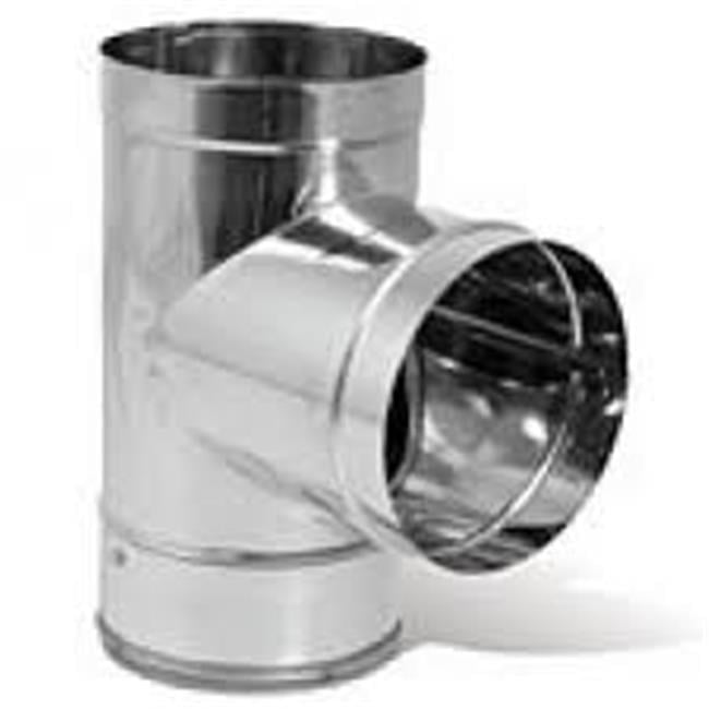 M&G DuraVent 8 in. DuraBlack Tee with Clean Out Cap - Stainless Steel ...