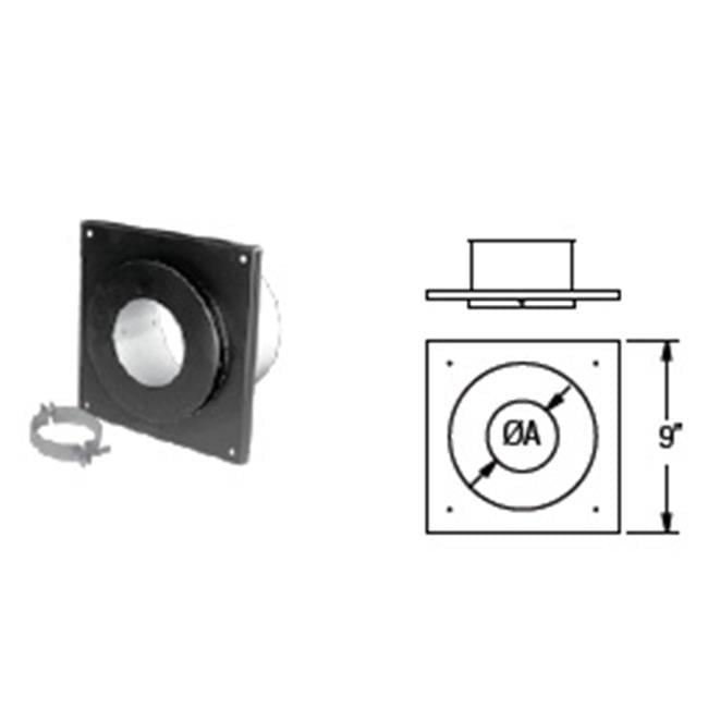 M & G Duravent 4PVP-FS 4 Inch Pelletvent Pro Ceiling Support Firestop ...