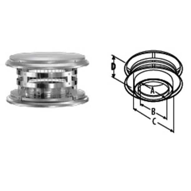 M & G Duravent 6DT-VC 6 Inch Dura Vent Duratech Rain Cap Stainless ...