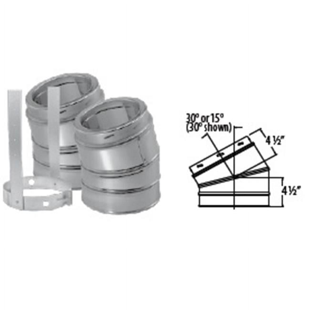 M & G Duravent 8DT-E15K 8 Inch Duratech Galvalume Elbow Kit 15 Deg ...