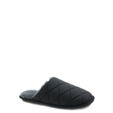 men's Genuine Suede Moccasin Slippers - Faux Fur Lining - Walmart.com