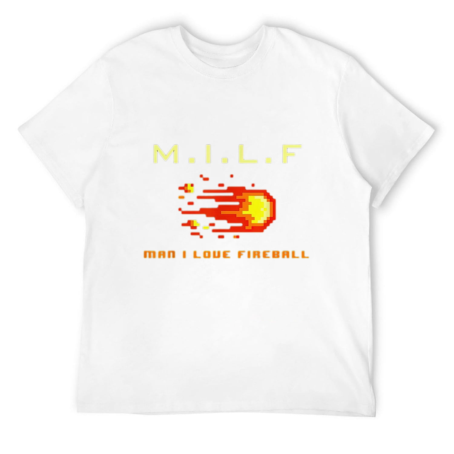 M.I.L.F Man I Love Fireball - Funny 8 bit Vintage T-Shirt White ...