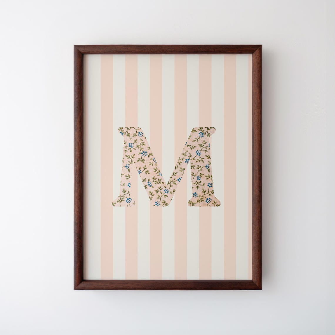 M, Initial Print, Floral Letter, Watercolor Art, Gift Idea, Art Print ...