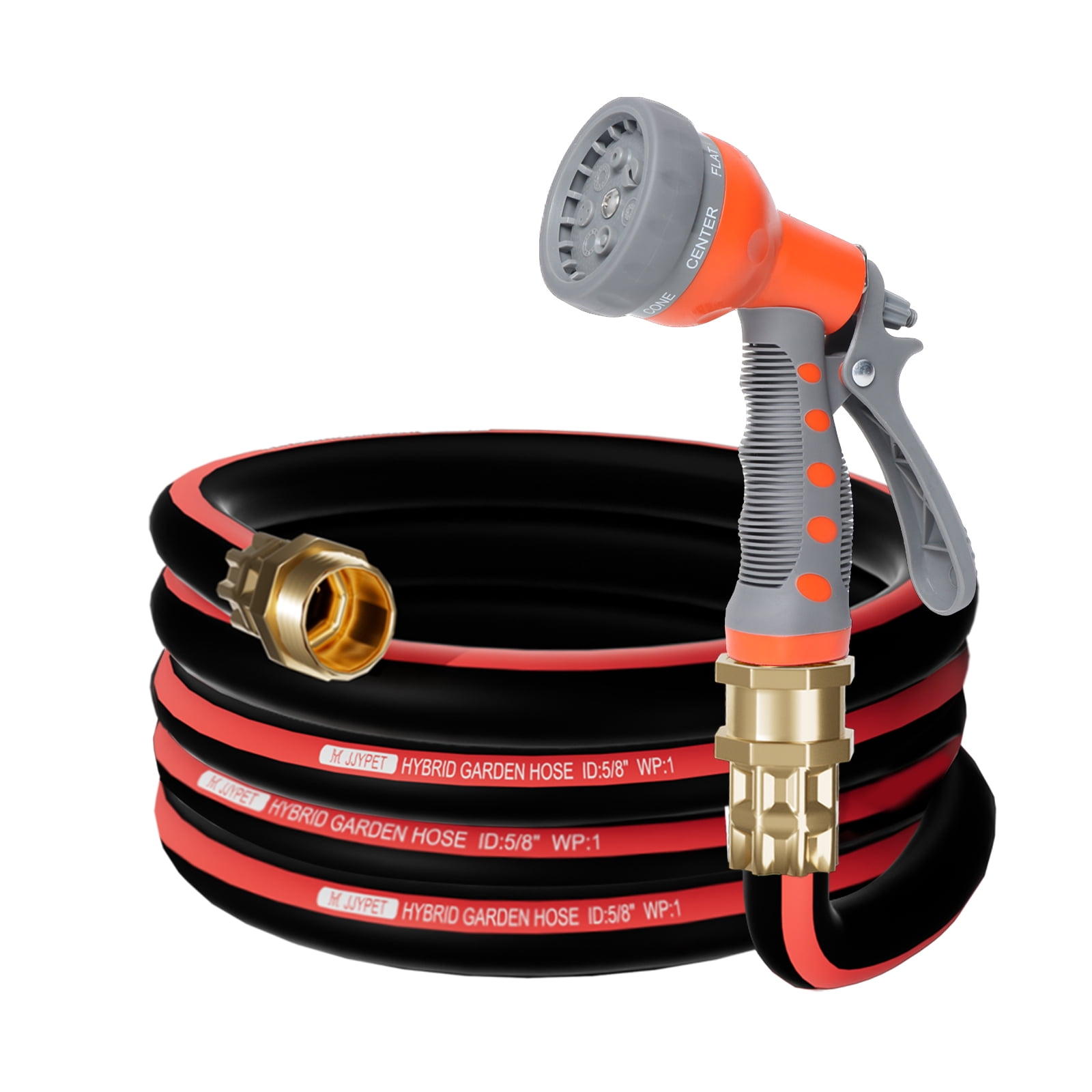 M JJYPET Upgraded Hybrid Garden Hose,5/8ix10ft.,No Kink Water Hose with ...