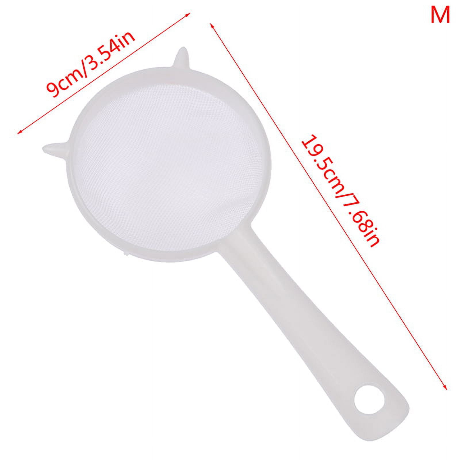 (M) Kitchen Handheld Plastic Screen Mesh Tea Leaf Strainer Flour Sieve ...