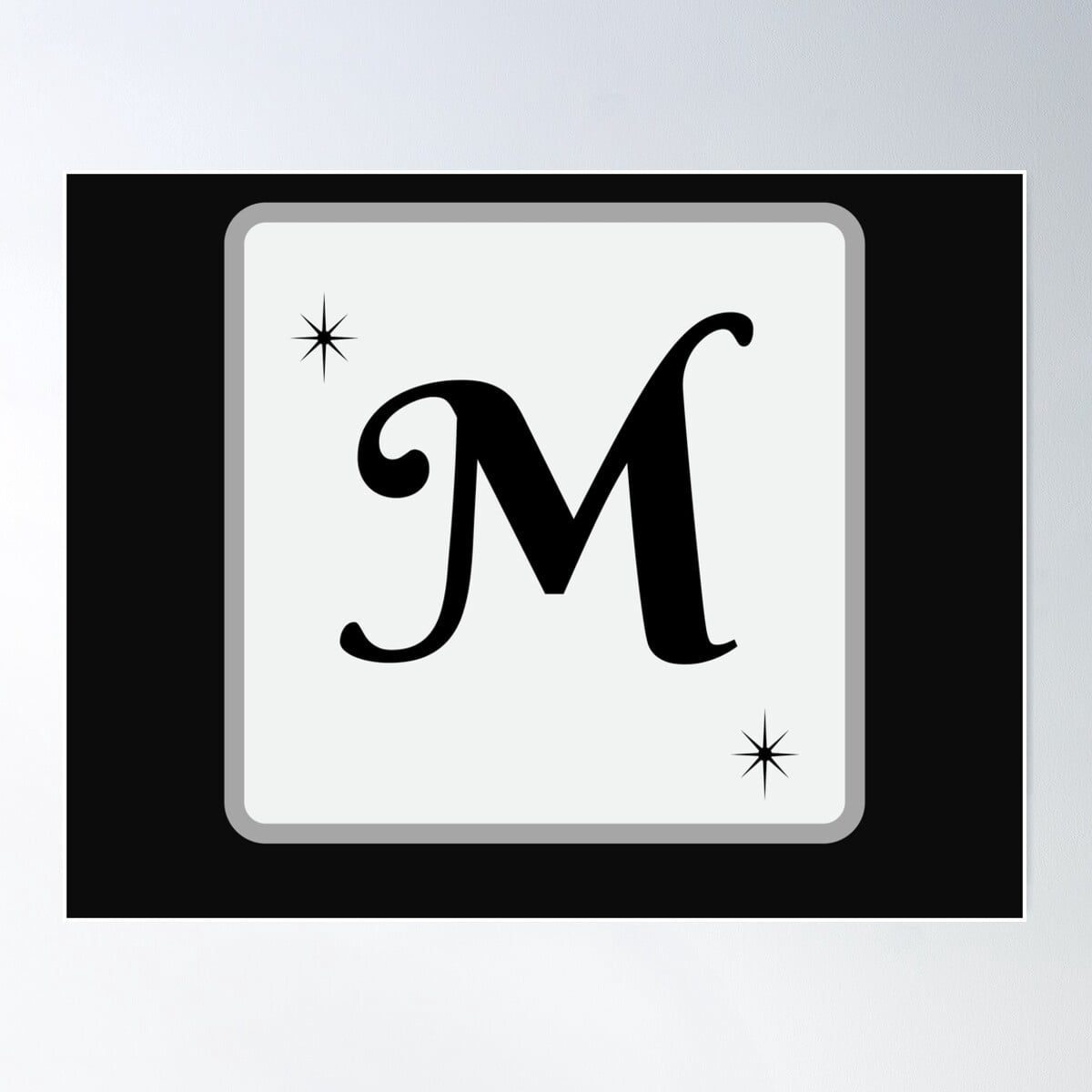 M, Letters From Alphabets, Educational Poster Wall Art, Modern Wall ...