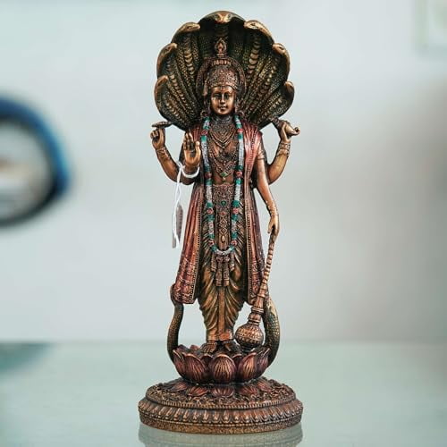 M&M Dreams Enterprise Vishnu Statue Bonded Bronze Lord Vishnu Idol ...