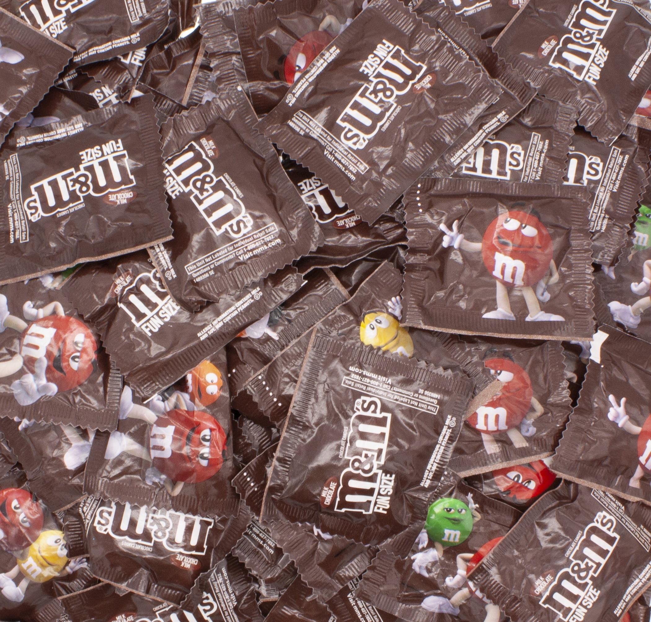 M&M Fun Size Milk Chocolate 2 Pounds Individually Wrapped Milk ...
