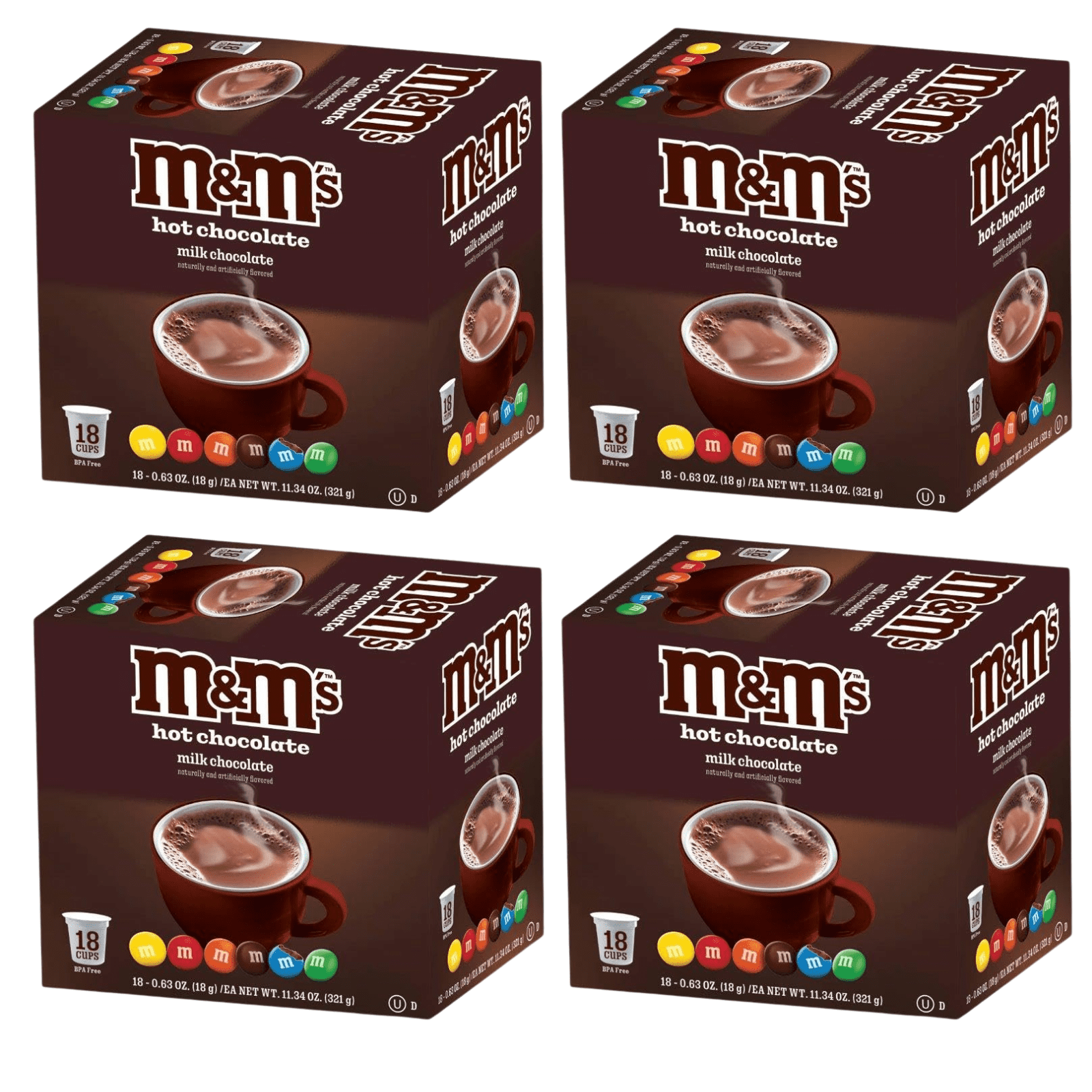 M&M Milk Chocolate Flavored Hot Cocoa Single Serve Cups (for Keurig ...