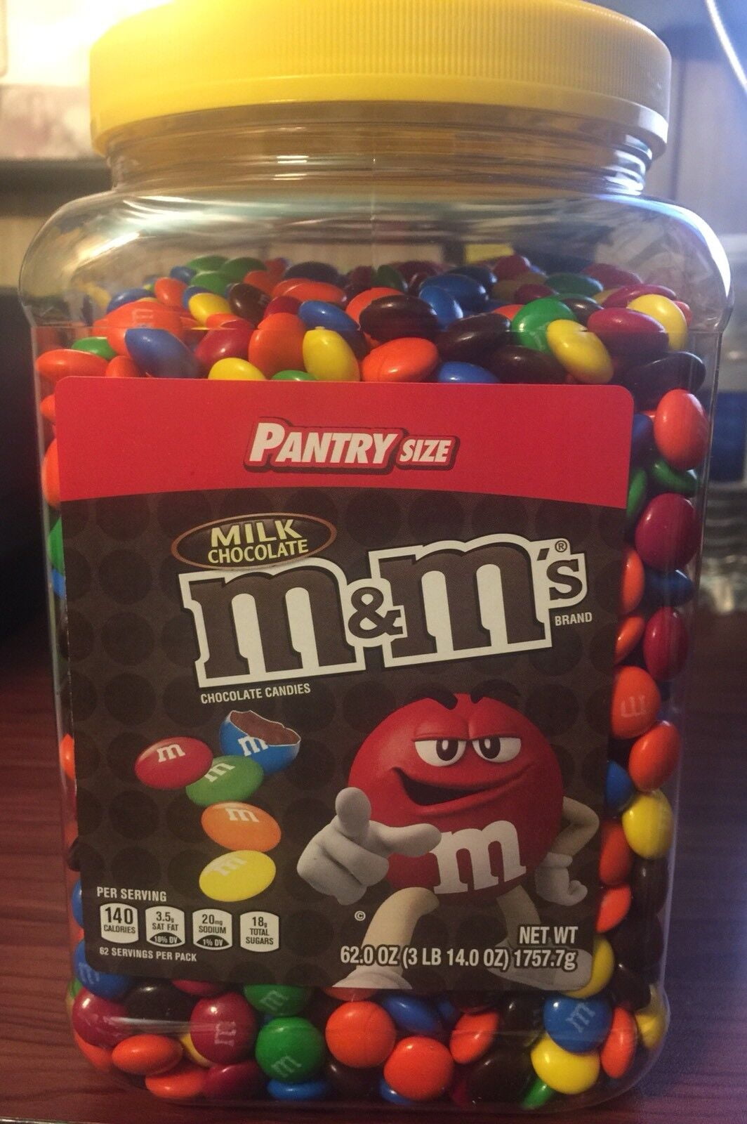 M&M Milk Chocolate PLAIN 62 ounces BULK TUB Candy Shell M&M's NEW M&MS ...