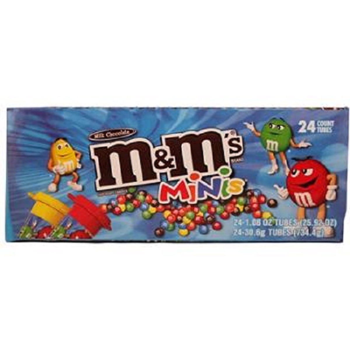 M&M, Minis Tubes, Count 24 (1.08 oz) - Chocolate Candy / Grab Varieties ...