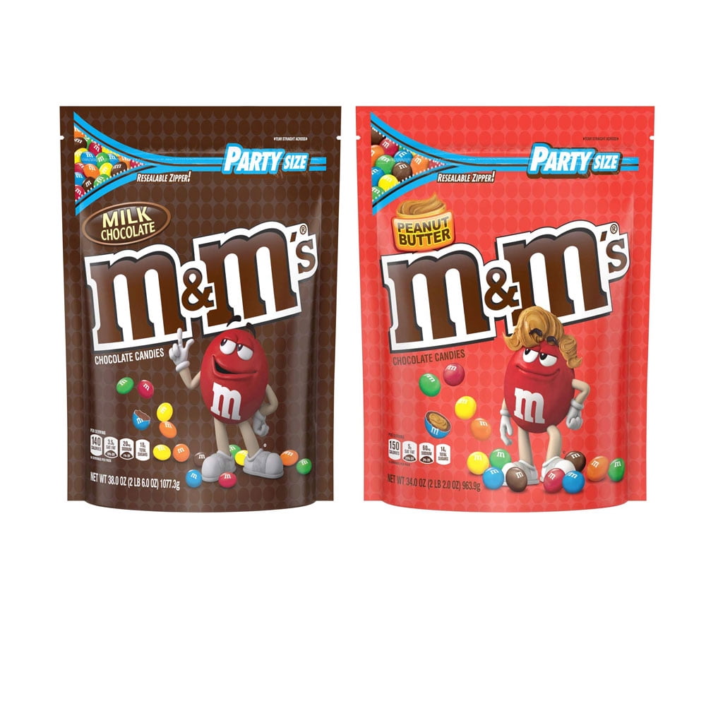 M & M Party Size Milk Chocolate/Peanut Butter Bundle - Walmart.com