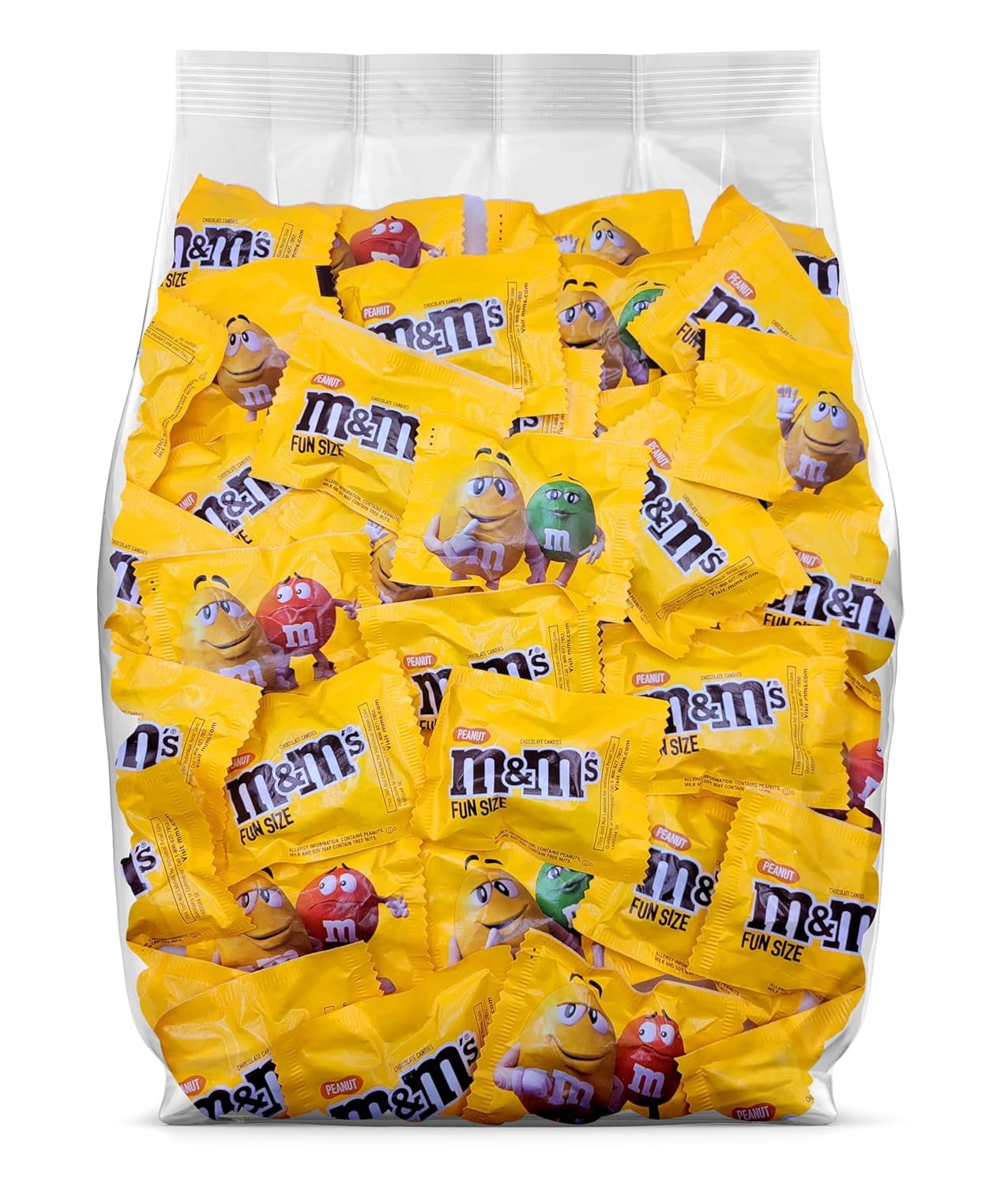 M&M Peanuts Candy - 2lb Bulk Peanut M&Ms Candy - 50 Fun Size ...