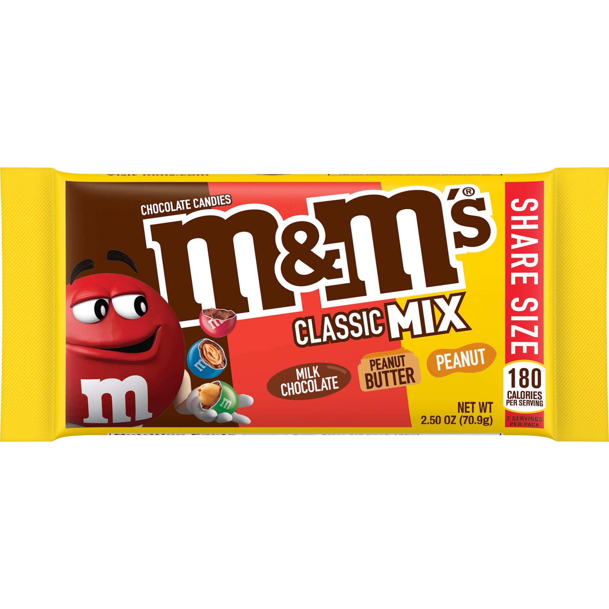 M&M'S Classic Mix Chocolate Candy Share Size Pack, 2.5 Oz - Walmart.com