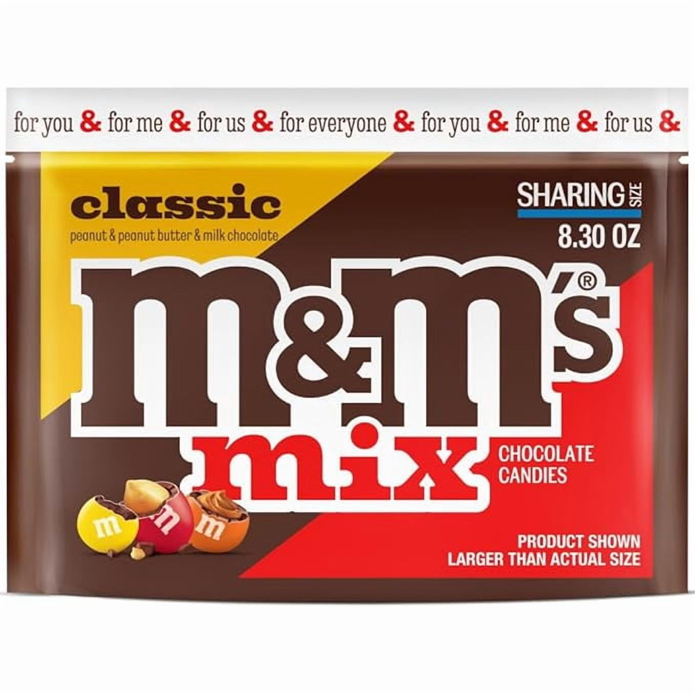 M&M'S Classic Mix Chocolate Candy Sharing Size Bag, Milk Choc Peanut ...