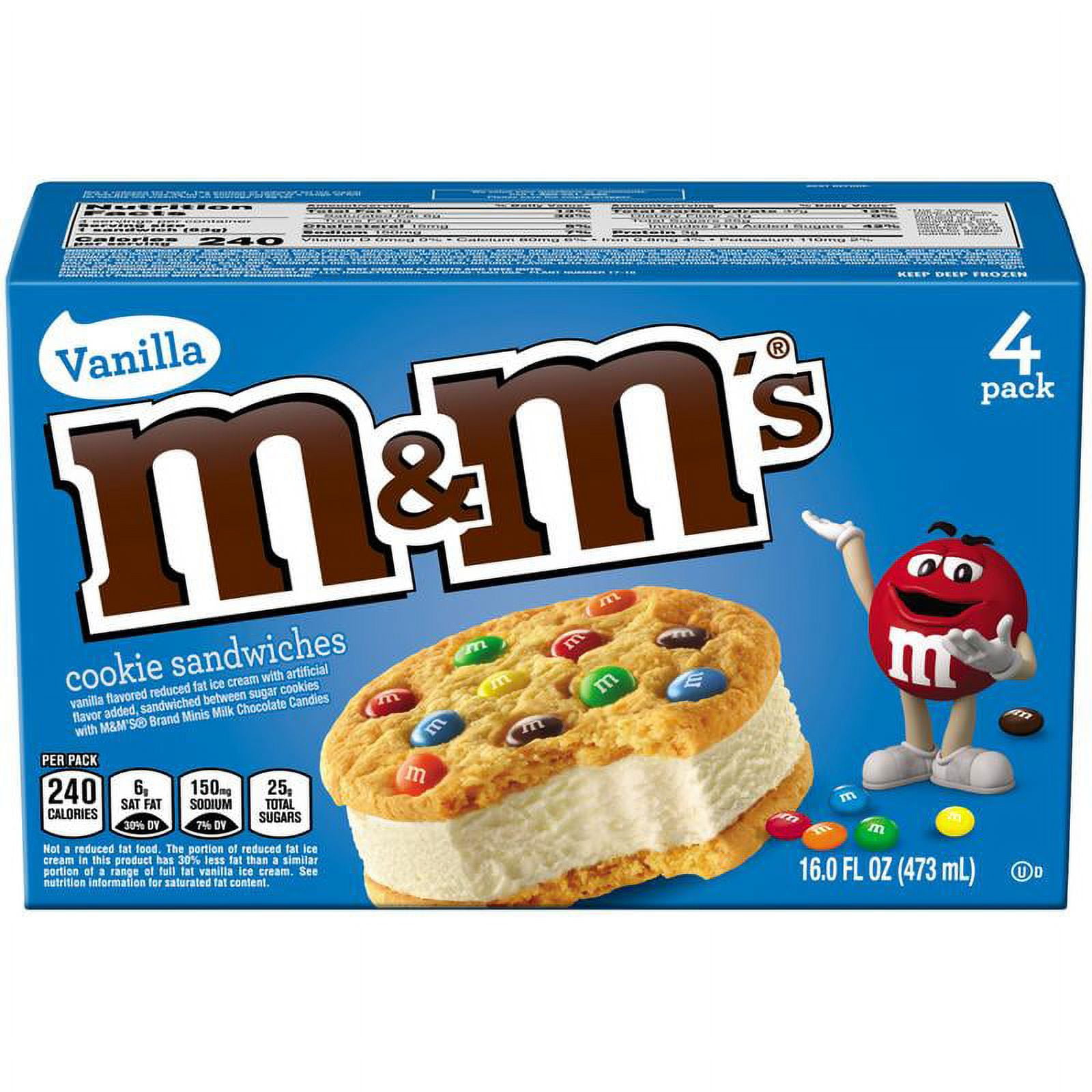 M&M'S® Ice Cream Cookie Sandwich 6-Pk (4 Count) - Walmart.com
