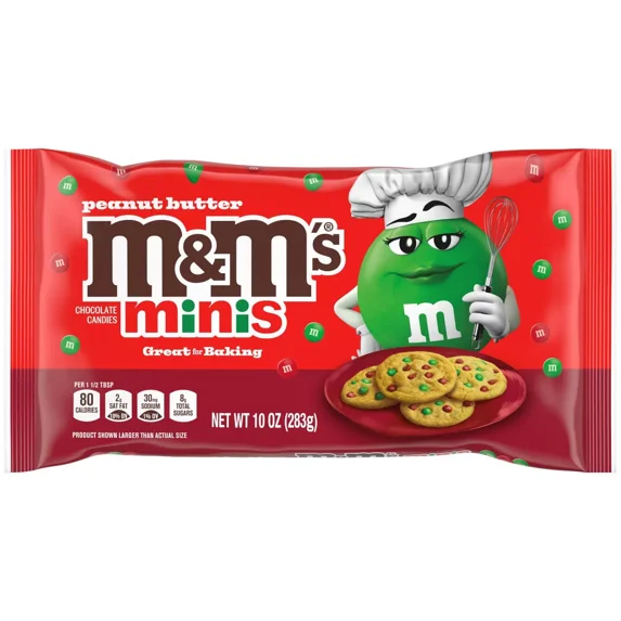 M&M'S MINIS PEANUT BUTTER LAYDOWN BAG CHRISTMAS 10 OUNCES PER BAG ...