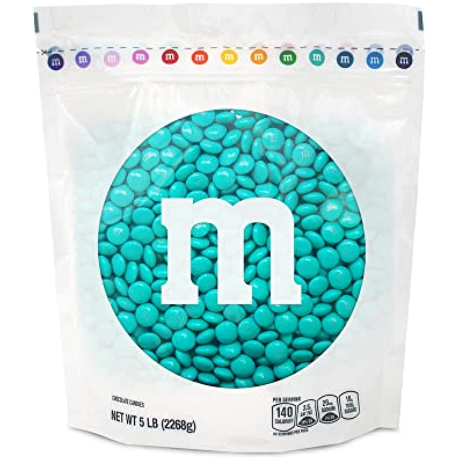 M&M’S Milk Chocolate Aqua Candy - 5Lbs Of Bulk Candy In Resealable Pack ...