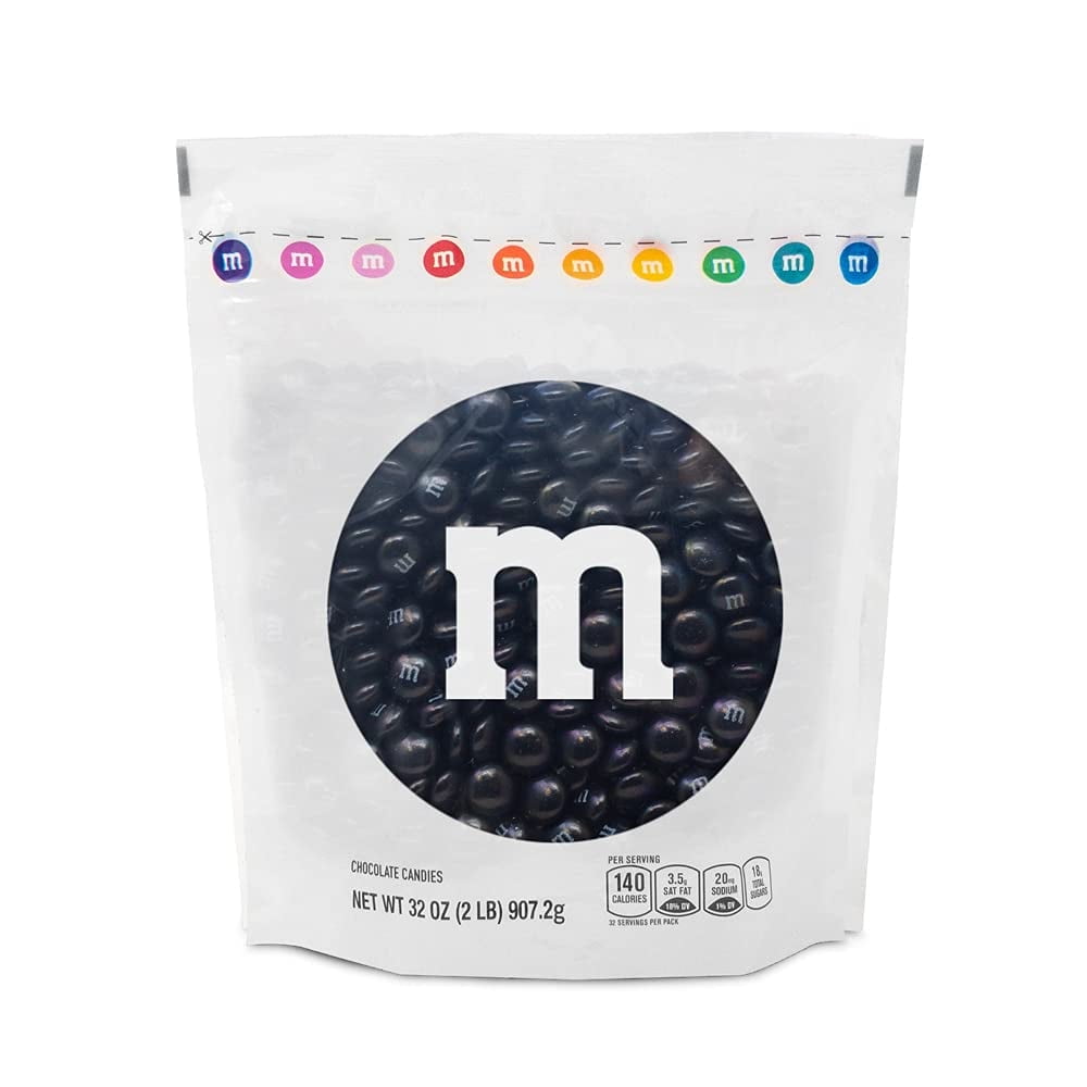 M&M'S Milk Chocolate Black Candy, 2lb Resealable Bulk Bag - Walmart.com