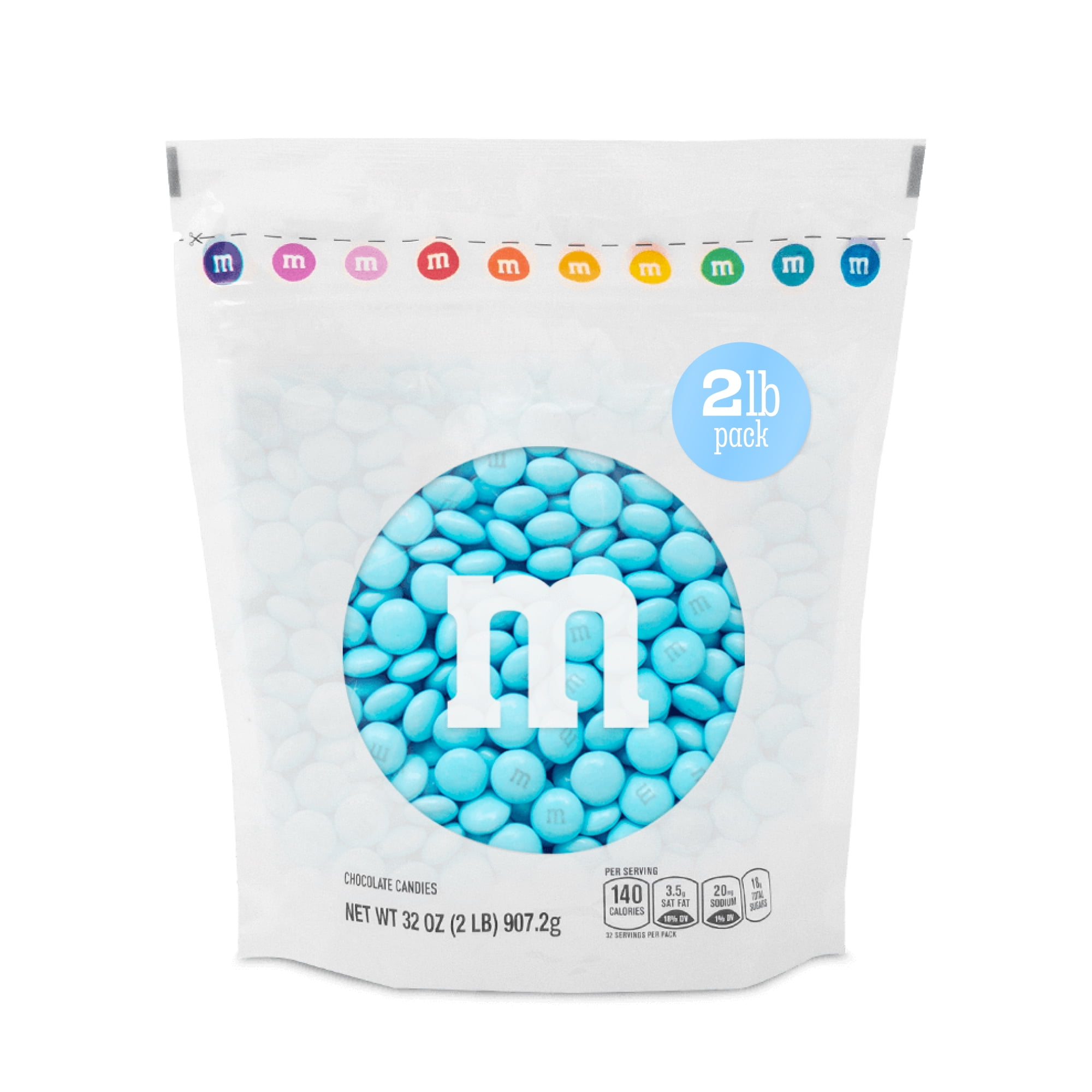 M&M'S World Light Blue Milk Chocolate Candy 2lb Bag for Celebrations ...