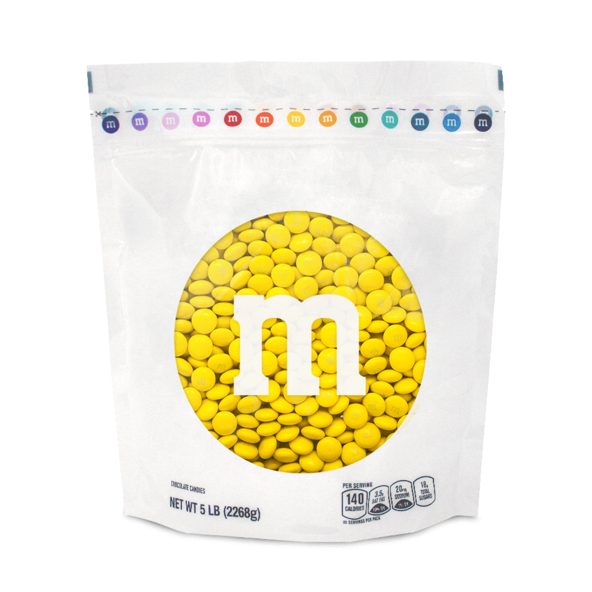 M&MS World Yellow Milk Chocolate Candy 5lb Bag for Breakrooms - Walmart ...