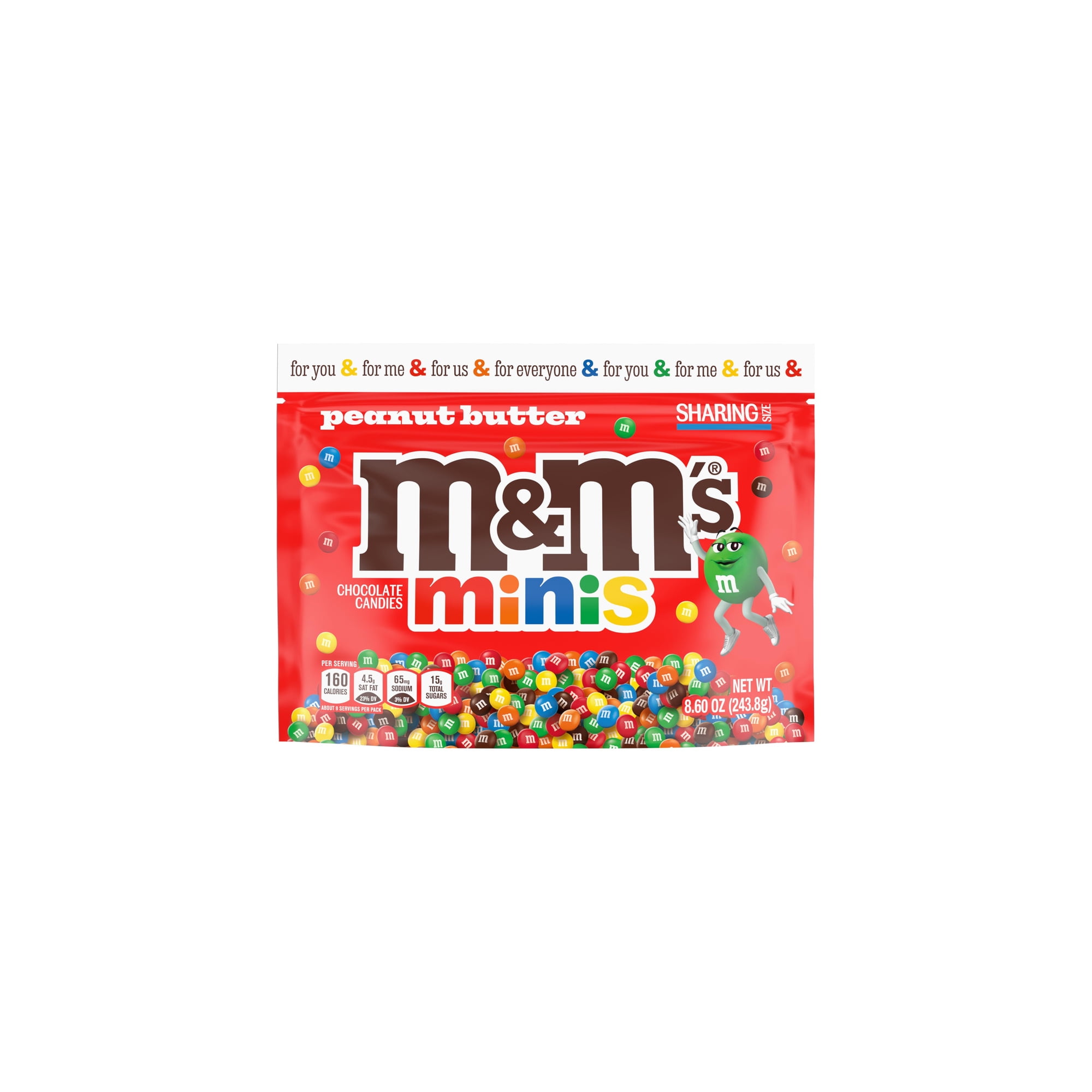 M&M'S Minis Peanut Butter Milk Chocolate Candy, Sharing Size, 8.6 Oz ...