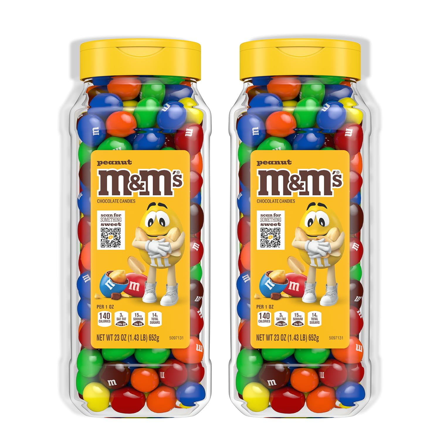 M&M’S Peanut Candy Jars, Assorted MDA05 Chocolate Candies, Party Size ...