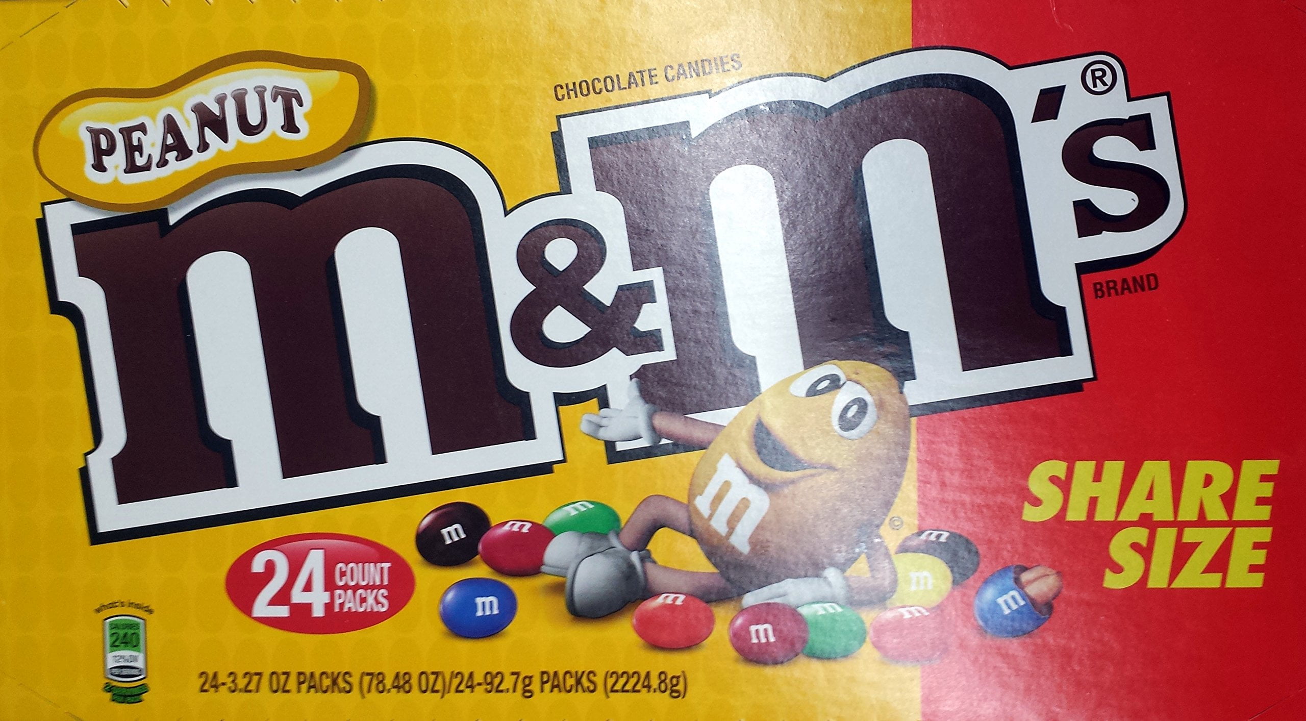 M&M'S Peanut Chocolate Candy Sharing Size Pouch 3.27 Ounce (Pack of 24 ...