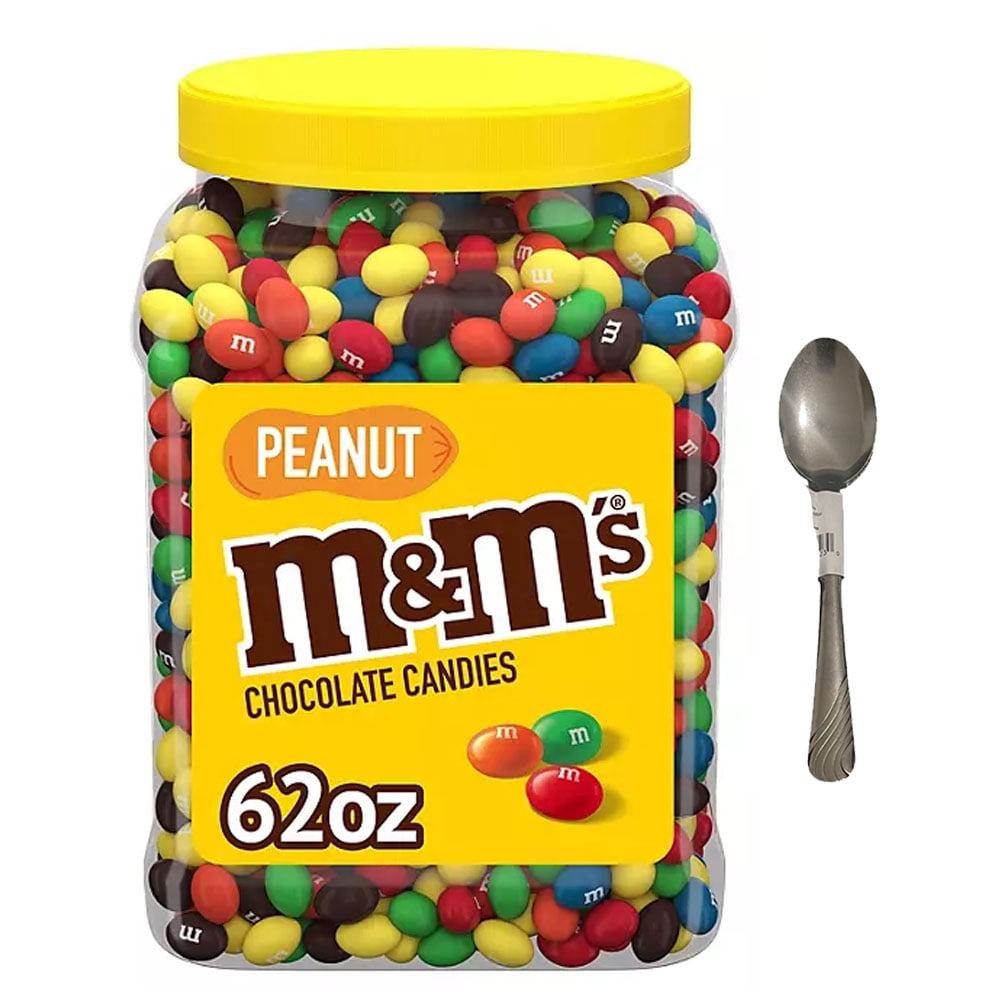 M&M'S Peanut Milk Chocolate Candy Bulk Jar (62 oz.) With Spoon - Walmart.com