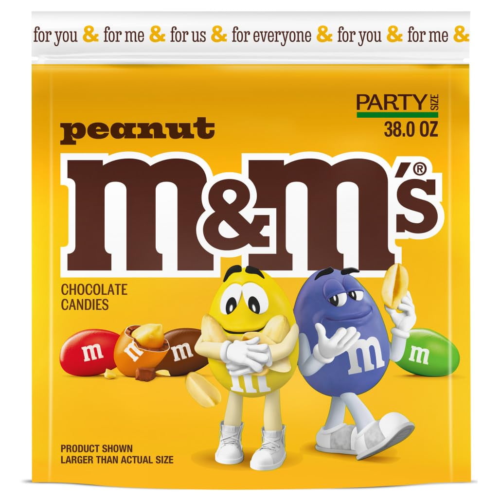 M&M'S Peanut Milk Chocolate MSF2 Candy, Party Size, Milk Chocolate ...