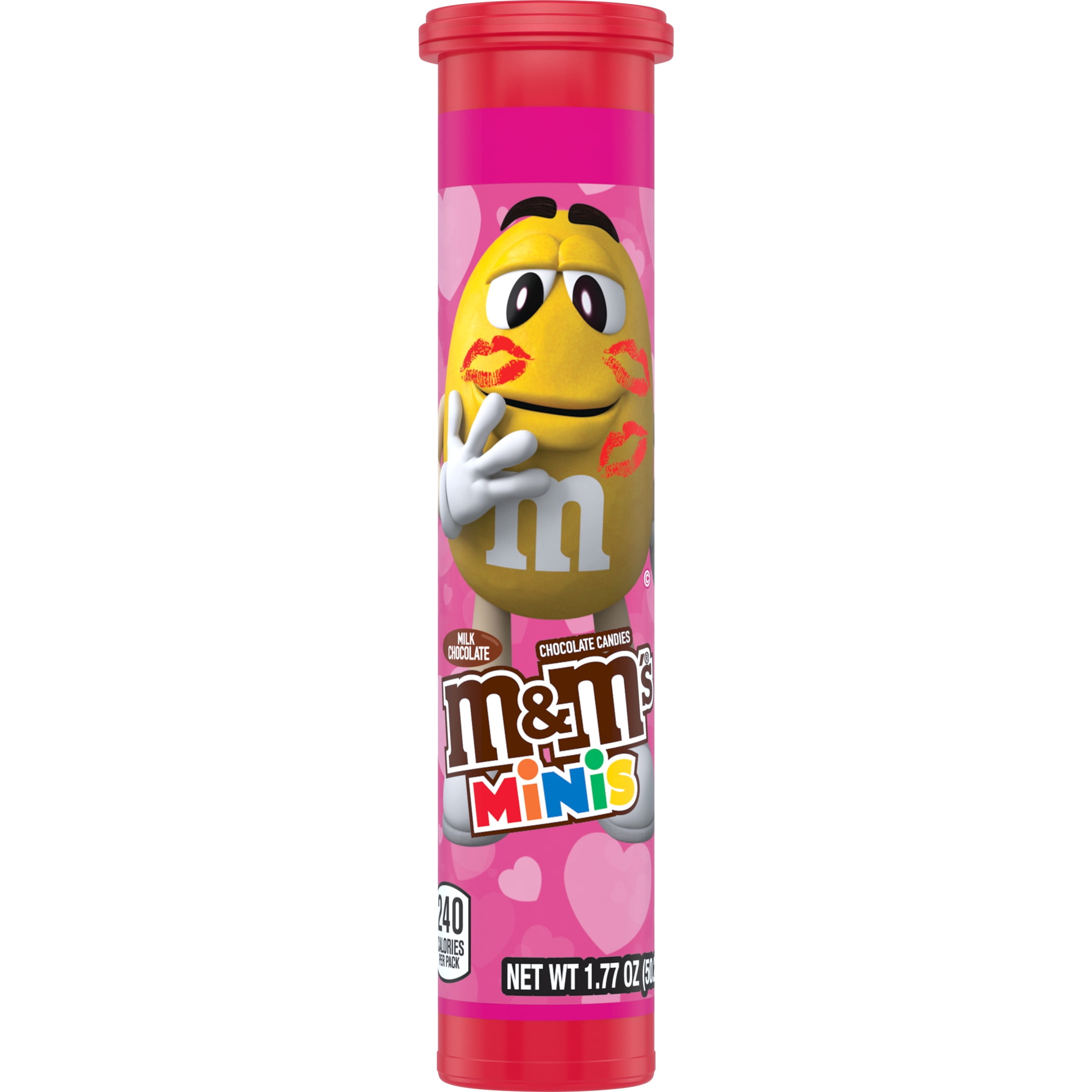 M&M's Mini Milk Chocolate - Valentine's Day Candy, 1.77 oz Tube ...