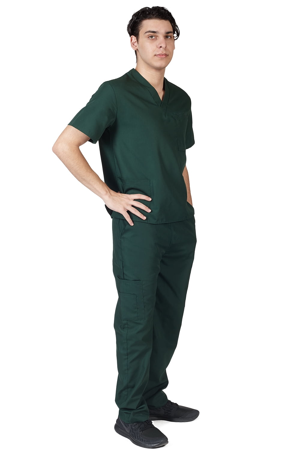M&M SCRUBS Men Scrub Set, Men Medical Uniforms 102 (Hunter Green, X ...