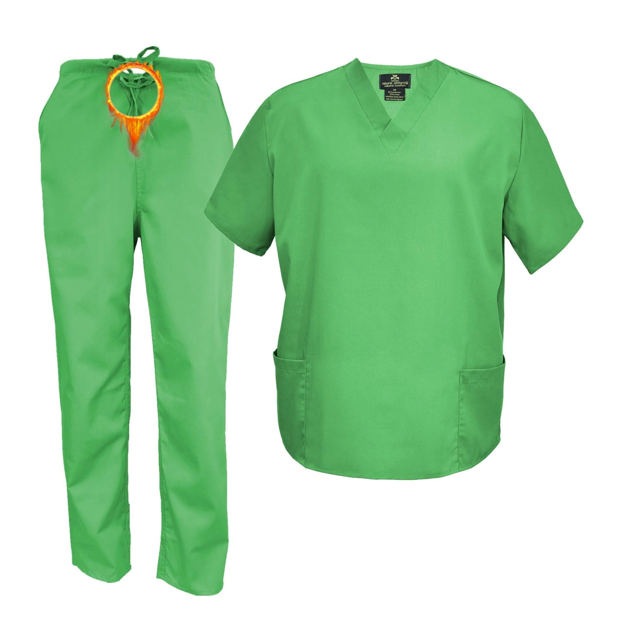 M&M SCRUBS Men Scrub Set, Men Medical Uniforms 102 (Lime, Medium ...