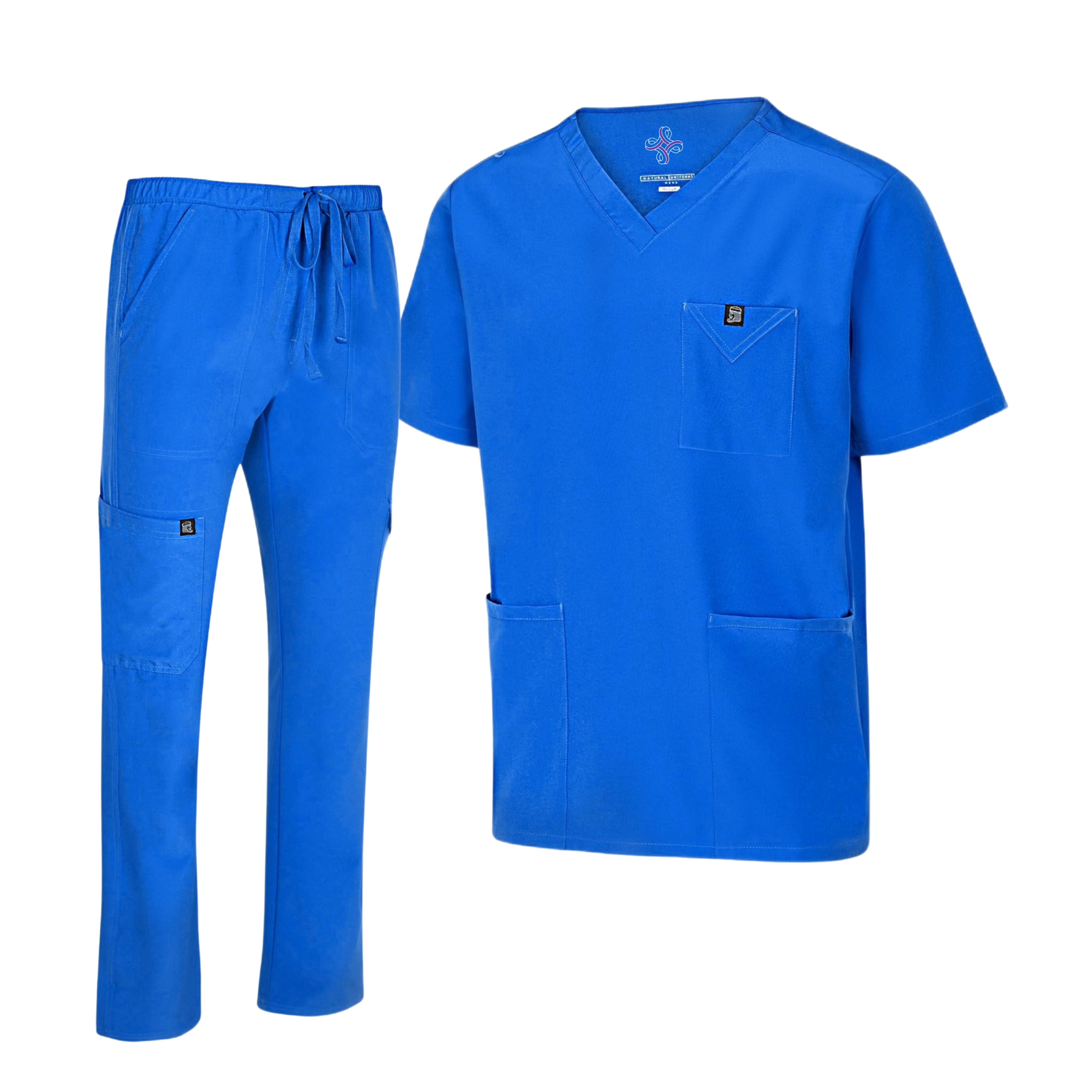 M&M SCRUBS Men's Scrub Set – Stretch V-Neck Multi-Pocket Mens Medical ...