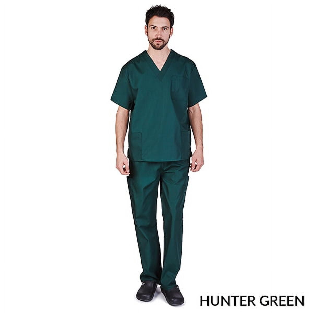 M&M Scrubs Men's Solid V-Neck Scrub Set, Medical Uniforms with Pockets ...