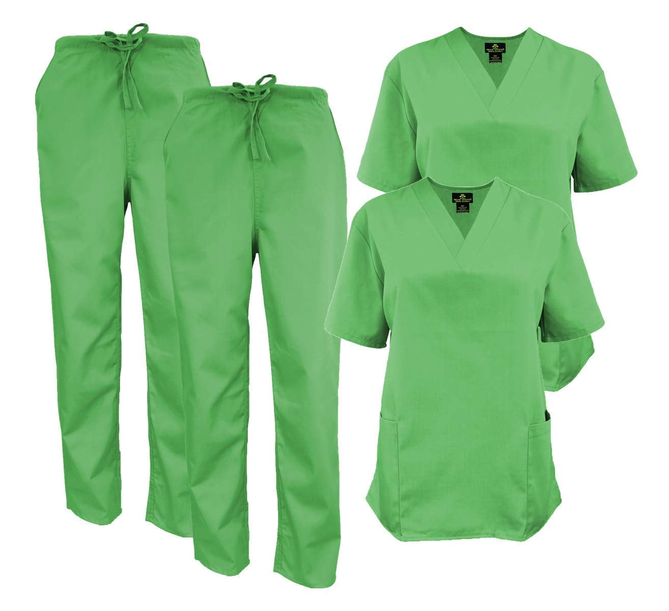 M&M SCRUBS Women Scrub Set V-Neck Medical Scrub Tops and Drawstring ...