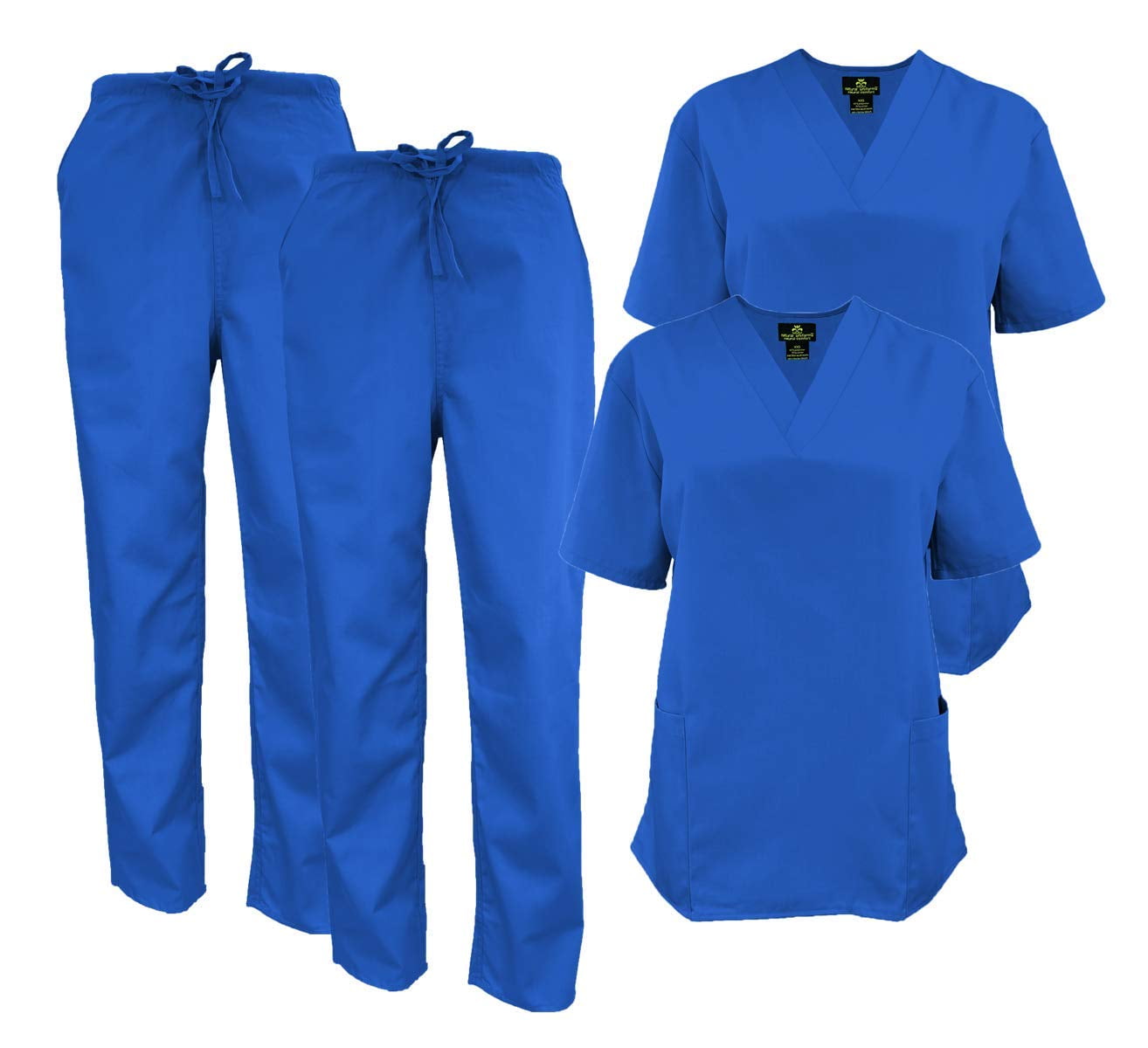 M&M SCRUBS Women Scrub Set V-Neck Medical Scrub Tops and Drawstring ...