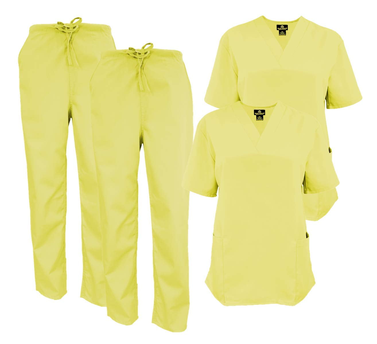 M&M SCRUBS Women Scrub Set V-Neck Medical Scrub Tops and Drawstring ...