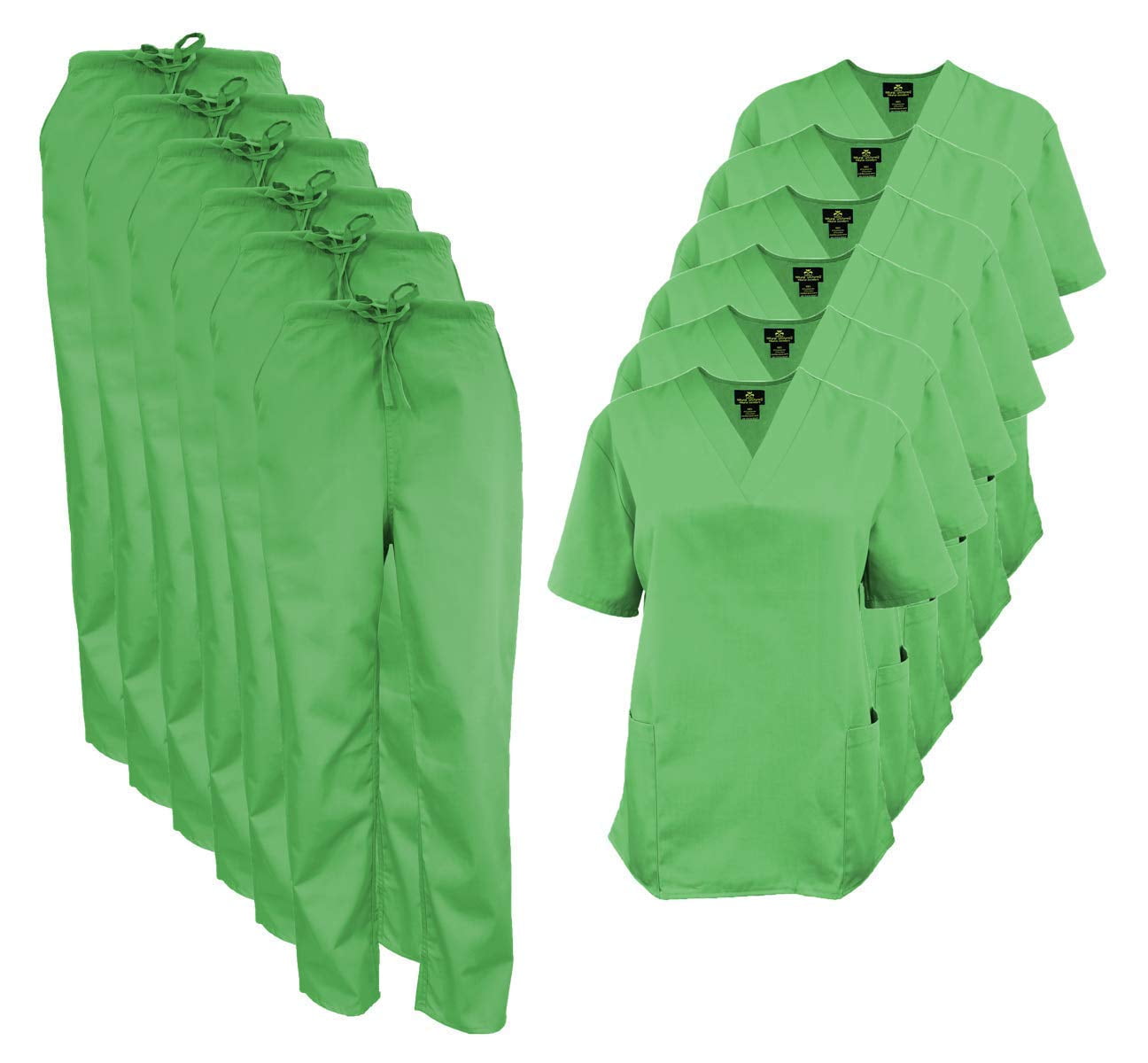 M&M SCRUBS Women Scrub Set V-Neck Medical Scrub Tops and Drawstring ...