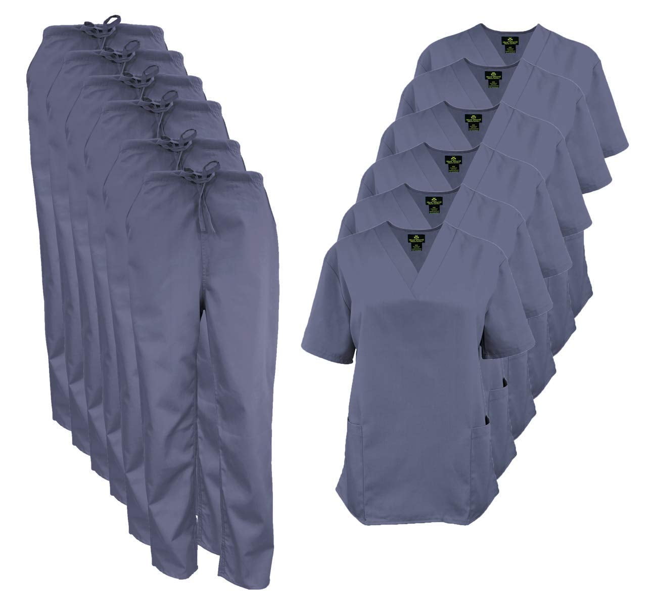 M&M SCRUBS Women Scrub Set V-Neck Medical Scrub Tops and Drawstring ...