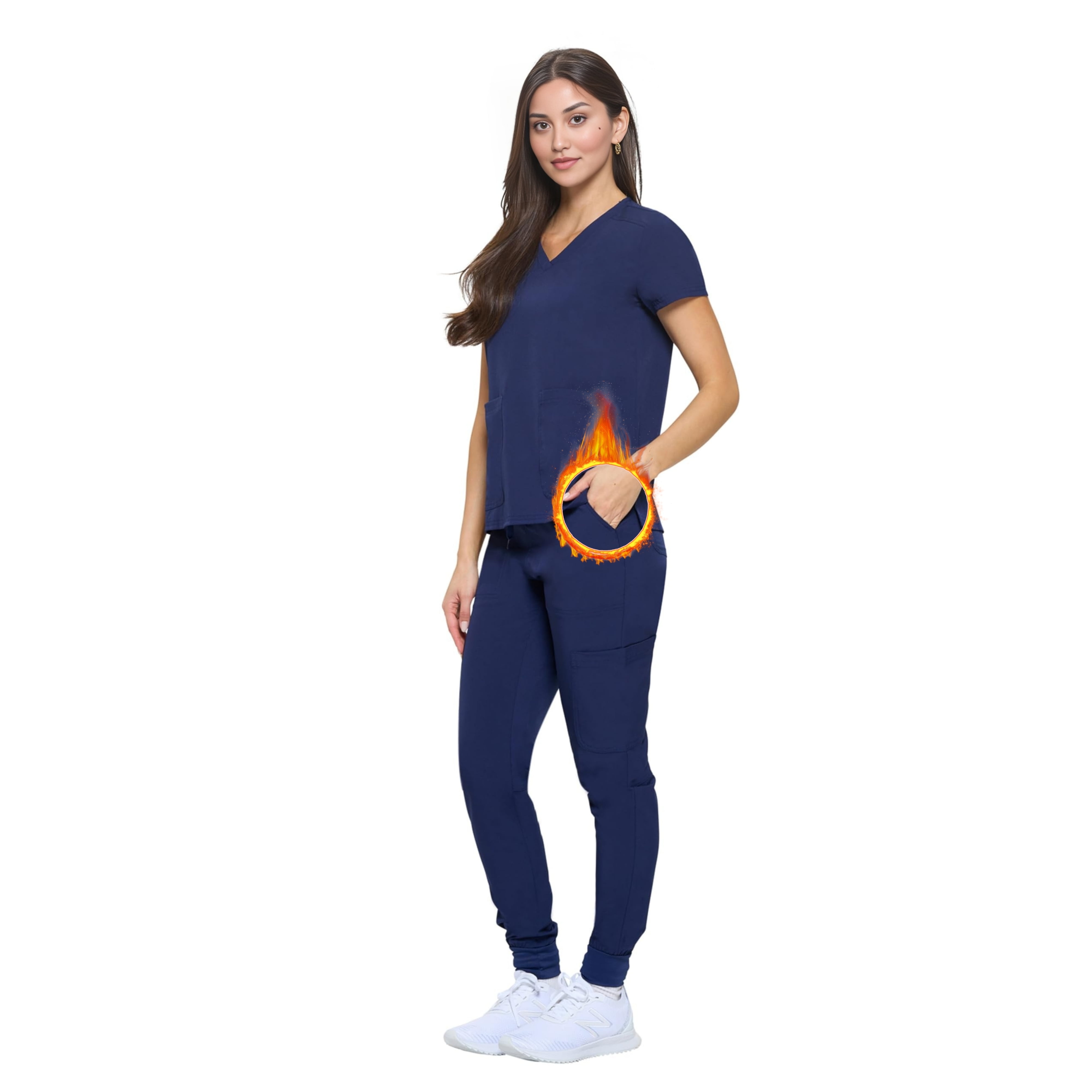 M&M SCRUBS Women's Essential Scrub Top and Pant Cool Stretch Jogger ...