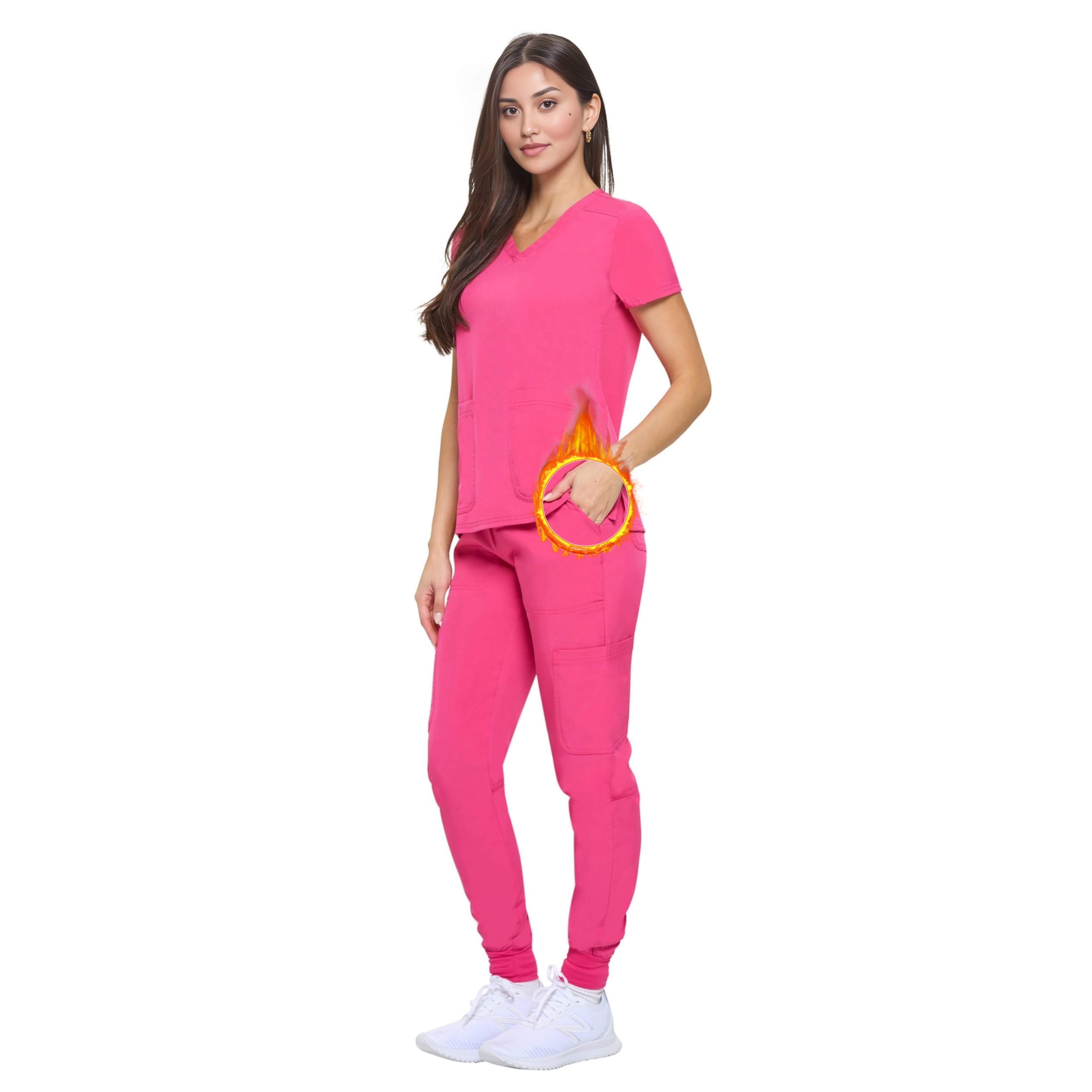 M&M SCRUBS Women's Essential Scrub Top and Pant Cool Stretch Jogger ...