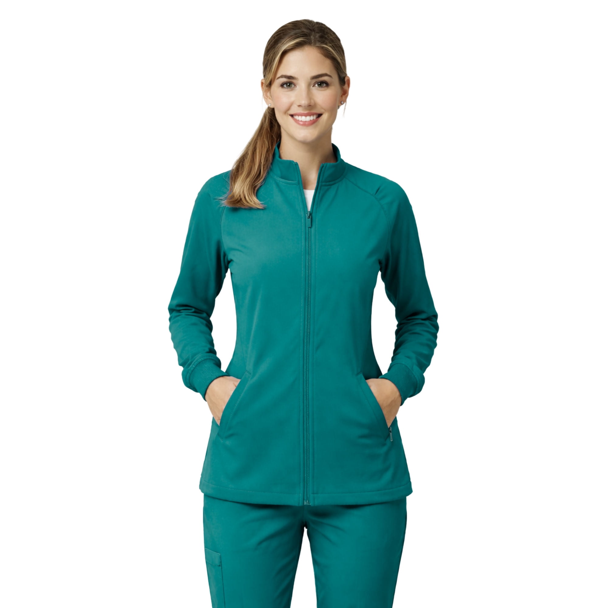 M&M SCRUBS Women’s Full Zip Scrub Jacket – 4-Way Stretch Warm-Up Jacket ...