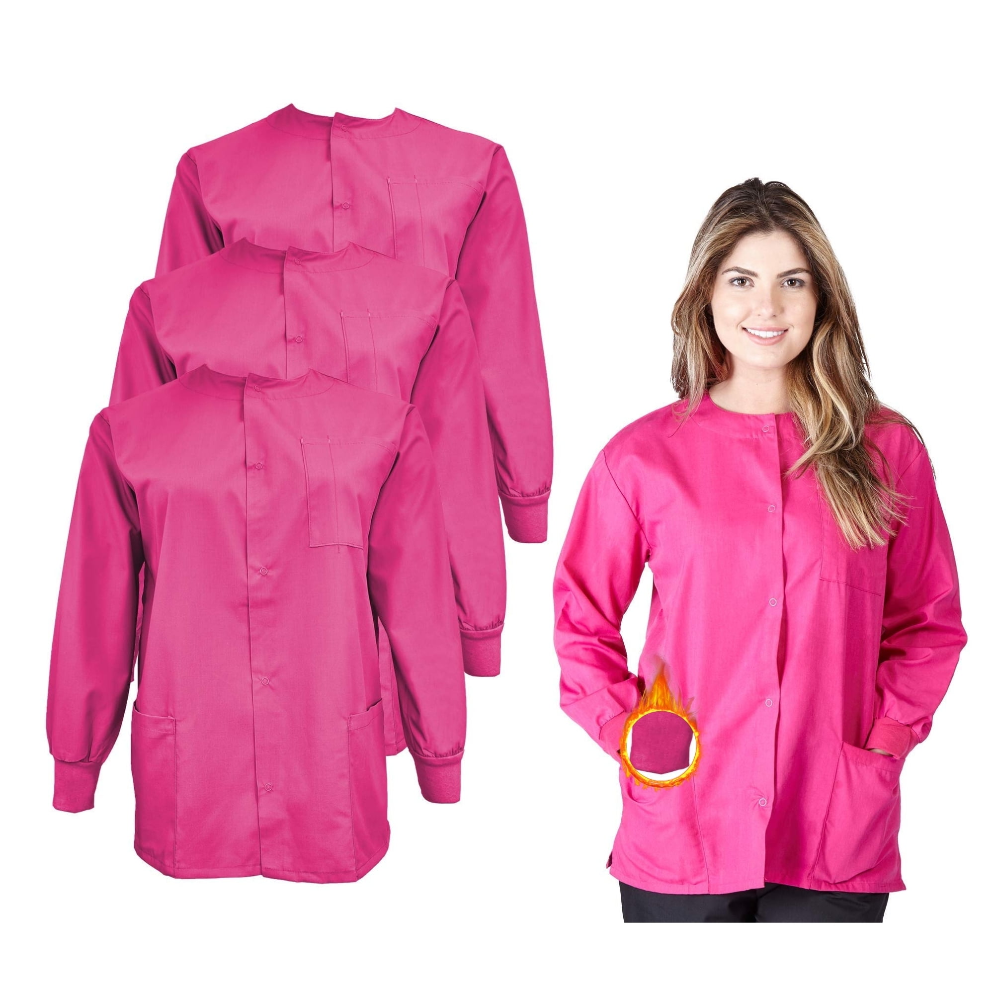 M&M SCRUBS Women's Scrub Jacket Warm Up Lightweight Medical Scrub ...